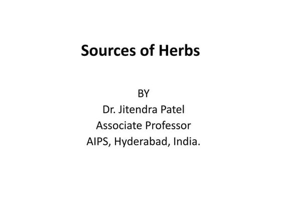 Herbal Drug Preparation - Different Dosage Forms | PPTX