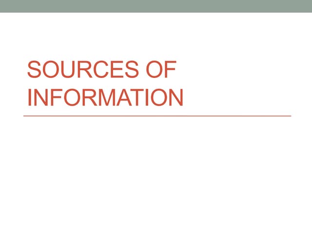 Types of information sources | PPTX