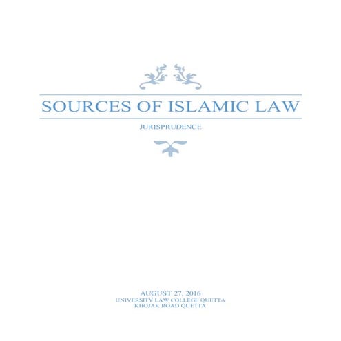 Sources of islamic law | DOCX