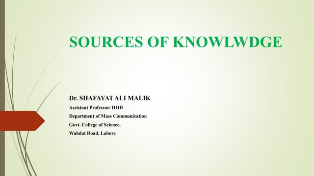 Sources of knowledge | PPT