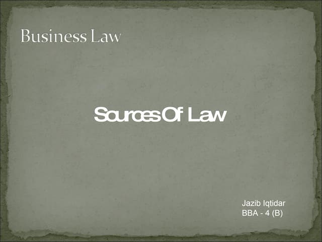 Sources of Law | PPTX