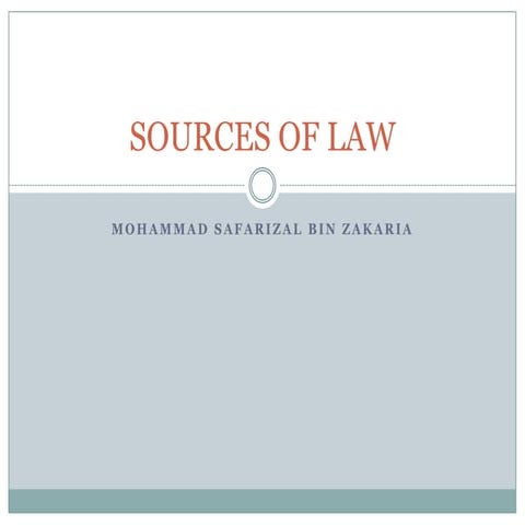 Sources of Law | PPTX