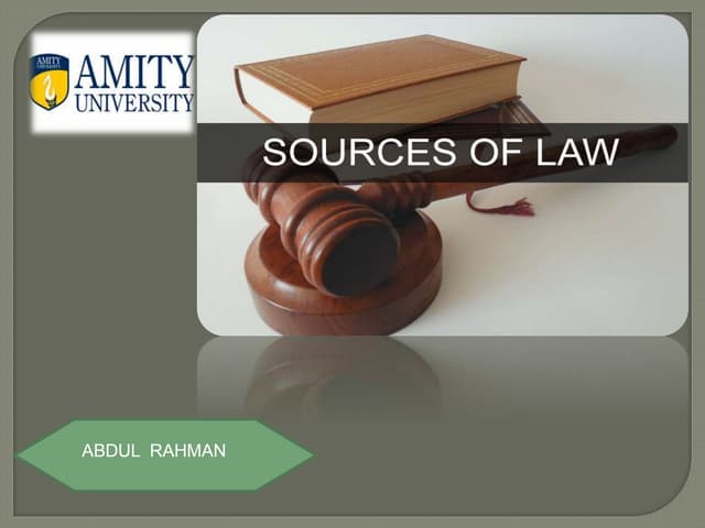 Sources of Law | PPTX | Law