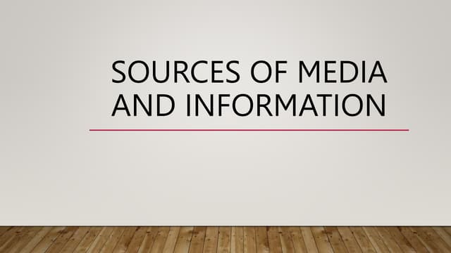 Media & Information Literacy Indigenous Media and Other Sources of ...