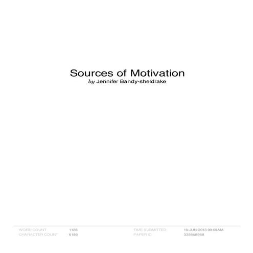Sources of motivation | PDF