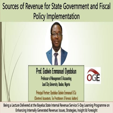 Sources of Revenue for State Government - Prof Oyedokun.pptx