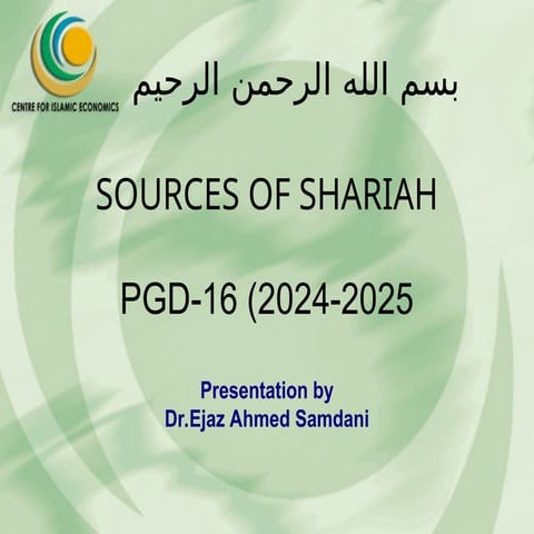 Sources of Shariah education purpose source | PPT
