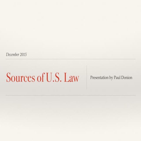 Sources of U.S. Law | PDF