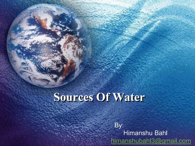 Sources of water | PPTX