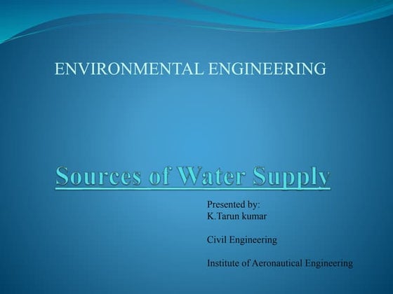 Sources of water | PPTX | Geography | Science