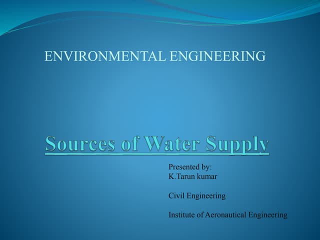 Sources of water | PPTX
