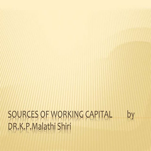 Sources of working capital | PPTX