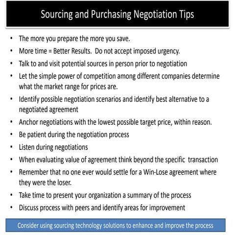 Corporate Purchasing Negotiation Tips | PPTX