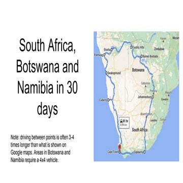 South Africa, Botswana and Namibia in 30 days | PPTX