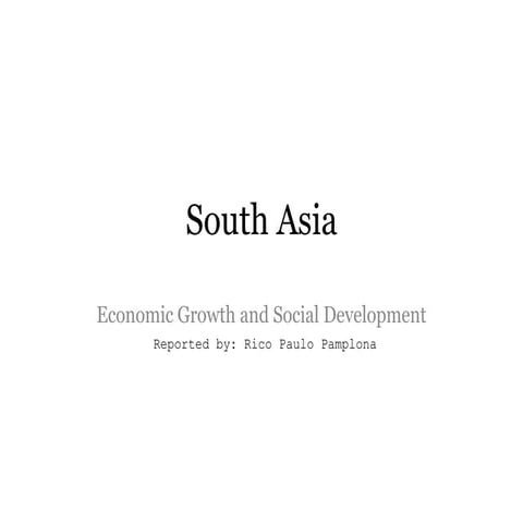 South Asia Economic and Social Development | PPT