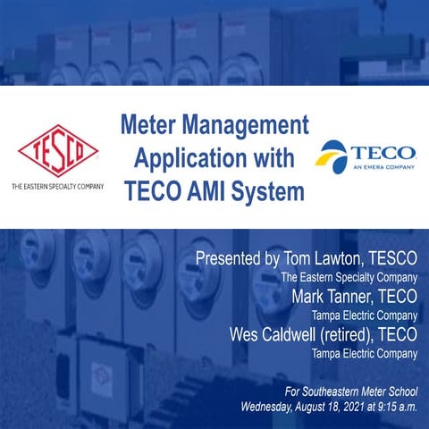Meter Management Application with TECO AMI System | PPTX