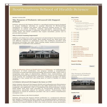 Southeastern School of Health Science_ The Purpose of Pediatric Advanced Life Support (PALS).pdf