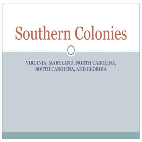 Southern Colonies | PPT