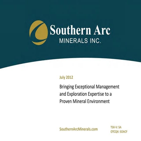 Southern Arc Minerals Corporate Presentation | PDF