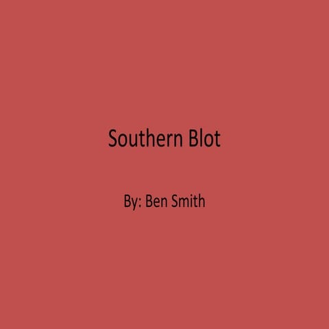 Southern blot | PPTX | Genetics | Science