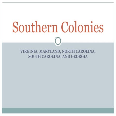Southern colonies abbrv | PPT