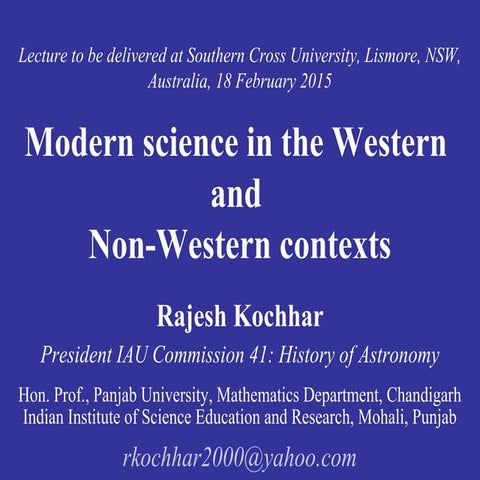 Modern science in the Western and Non-Western contexts | PPT