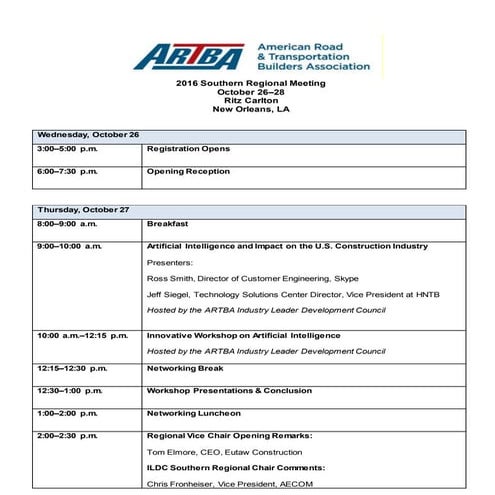 Southern regional meeting | DOCX