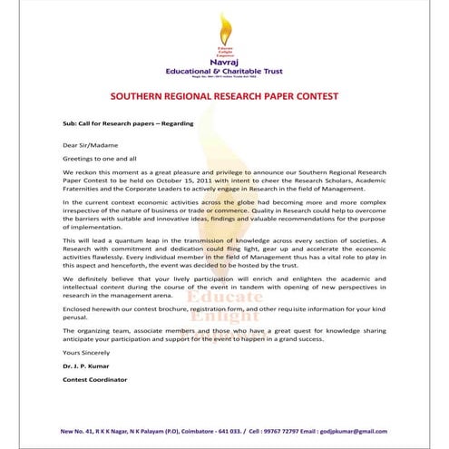 Southern regional research paper contest | PDF