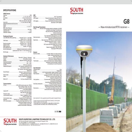 Jual GPS Geodetik South Galaxy G8 IMU RTK GNSS Receiver | PDF