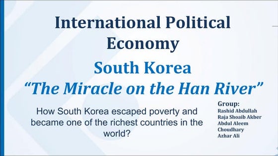 Economic development of south korea | PPTX