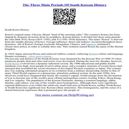 South Korea Essay | PDF