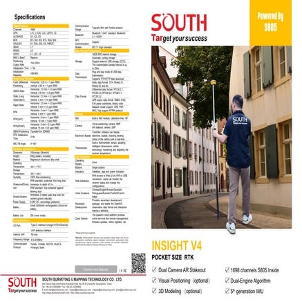 Jual GPS Geodetik South Insight V4 Rover Base set | PDF