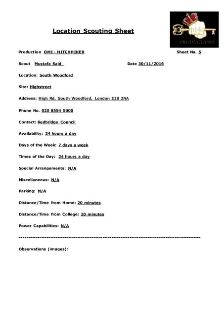 Location Scouting Form | PDF