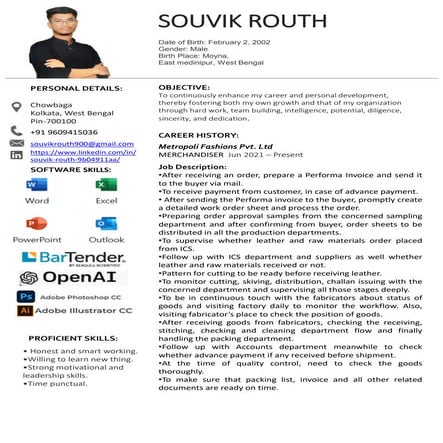 SOUVIK ROUTH CV 2023.pdf | Business | Business and Finance