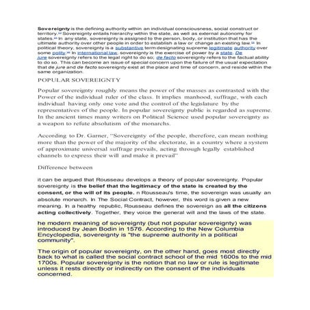 Theories of Sovereignty | PDF