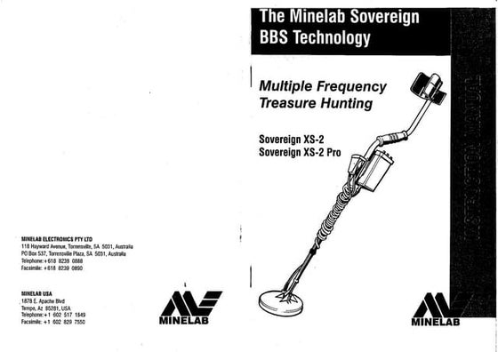 Instruction Manual Minelab SD 2100e Metal Detector English Language | PDF