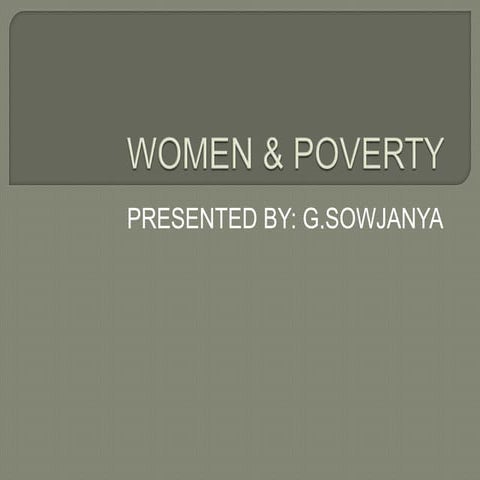 WOMEN & POVERTY | PPT