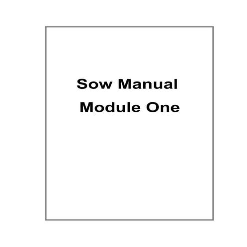 Sow manual module one | PDF