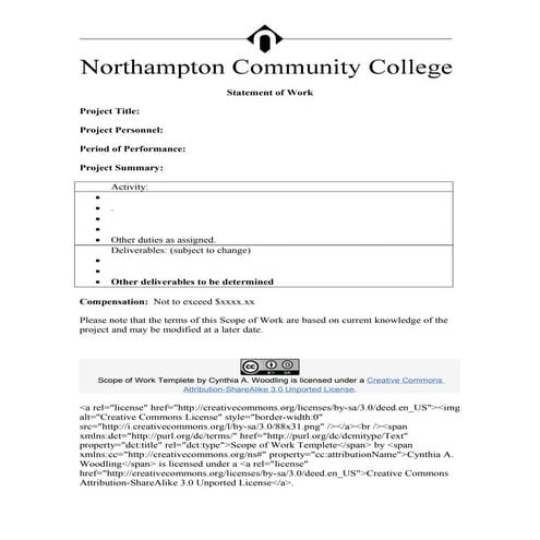 Statement of Work templete | DOC