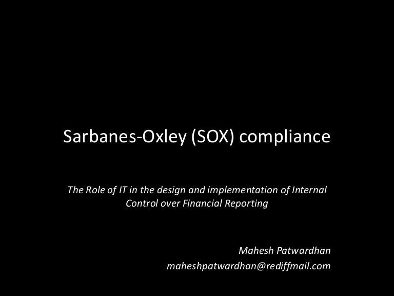 IT Control Objectives for SOX