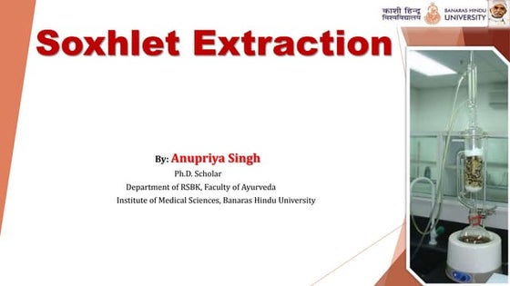Soxhlet Extraction.pptx | Chemistry | Science