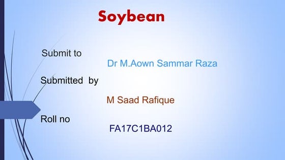 Importance and production technology of soyabean | PPT