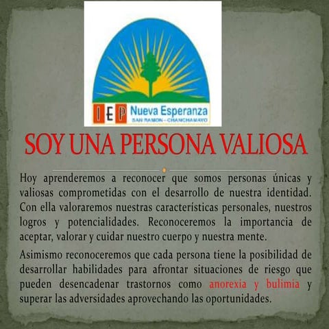 Soy una persona valiosa | PPTX