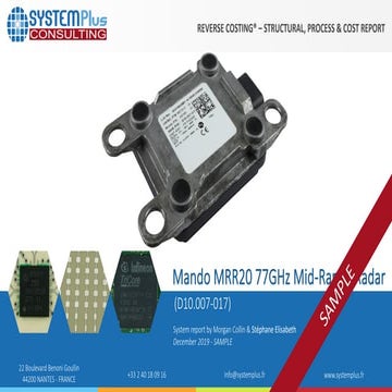 Mando MRR20 77GHz Mid-Range Radar | PPT | Free Download