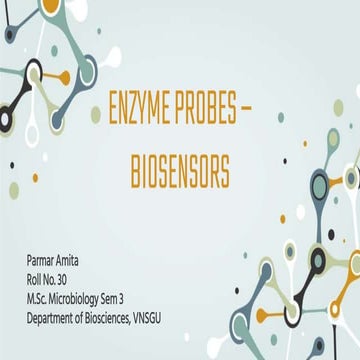 Enzyme based Biosensors | PPTX