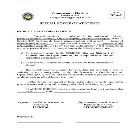 Authority to Submit SOCE (SPA) Authority to Submit SOCE | DOC