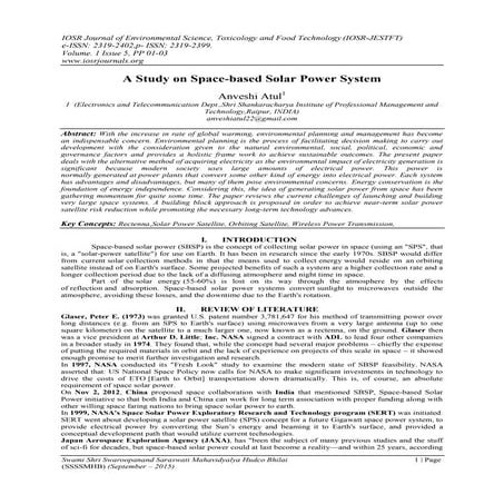 Space based solar power (sbsp) seminar report | PDF