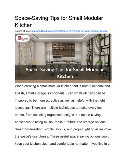 Multifunctional Features in Modular Kitchen Design | PDF
