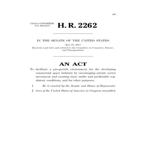Space act of 2015 | PDF