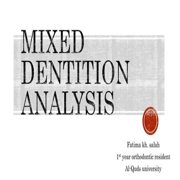 Bolton analysis and mixed dentition analysis | PPTX